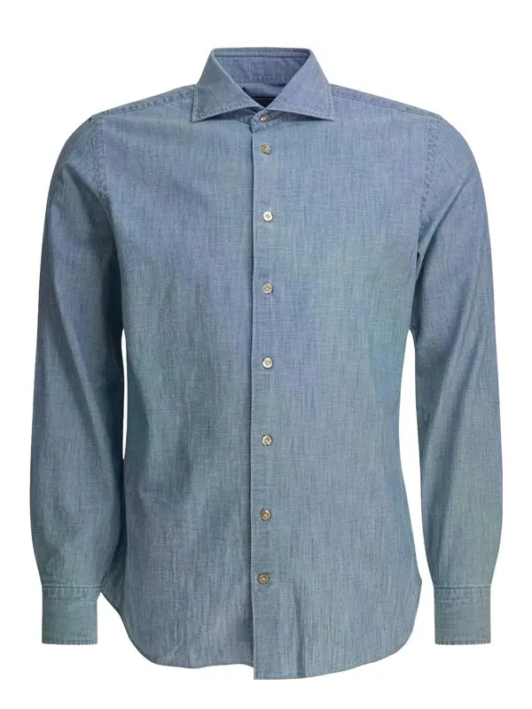 BORRIELLO NAPOLI Cotton Denim Shirt - Blue