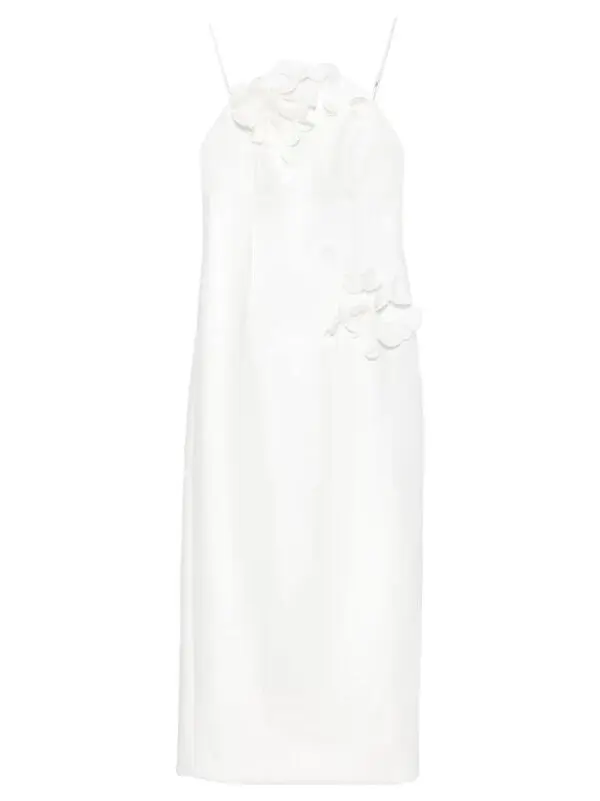 Acler Bilston Floral-embellished Midi Dress - White