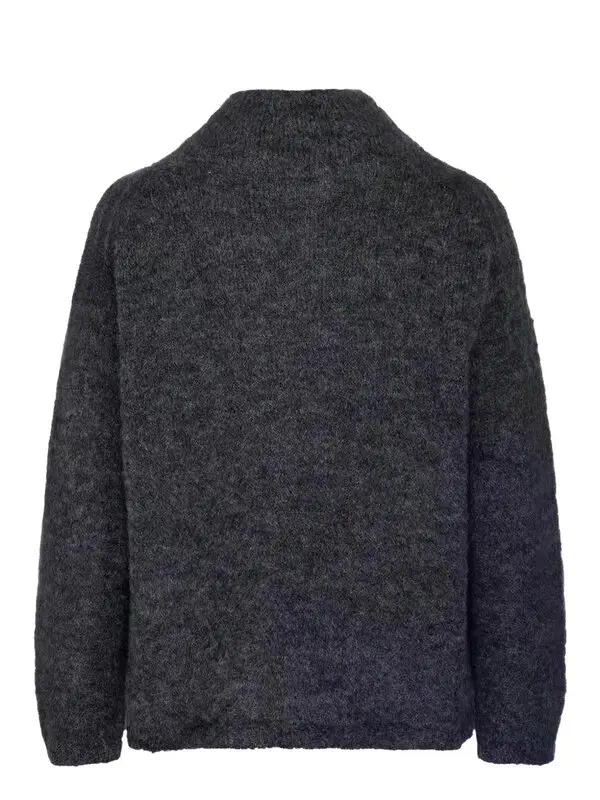 Max Mara Fluffy Knit Mock-neck Sweater - Grey