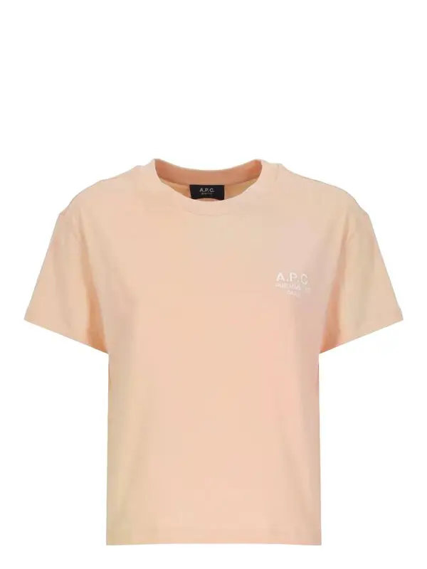 A.p.c. Embroidered-logo T-shirt - Orange
