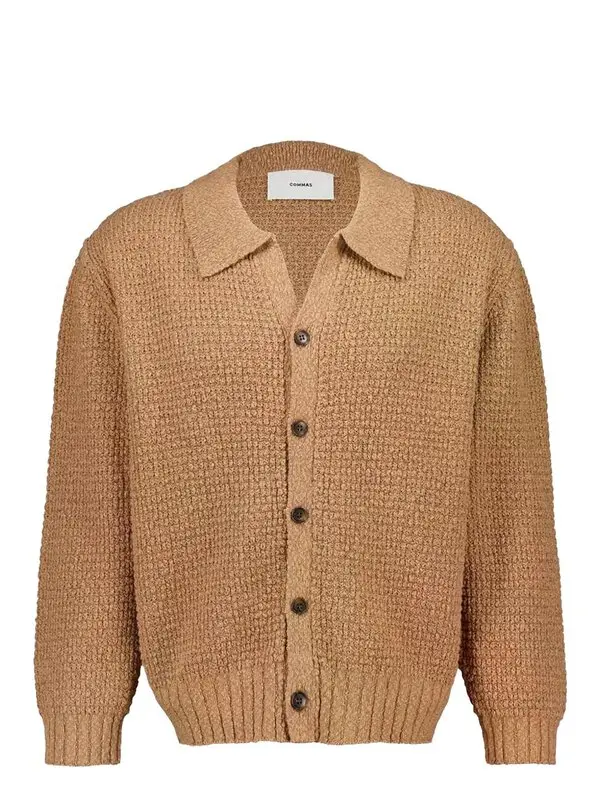 Commas Textured-knit Cardigan - Brown