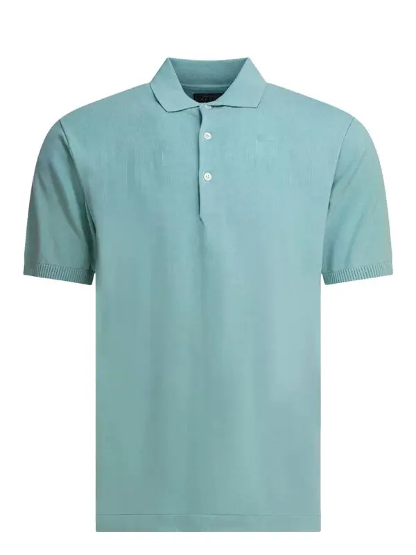 BEAMS Short-sleeve Cotton Polo Shirt - Blue