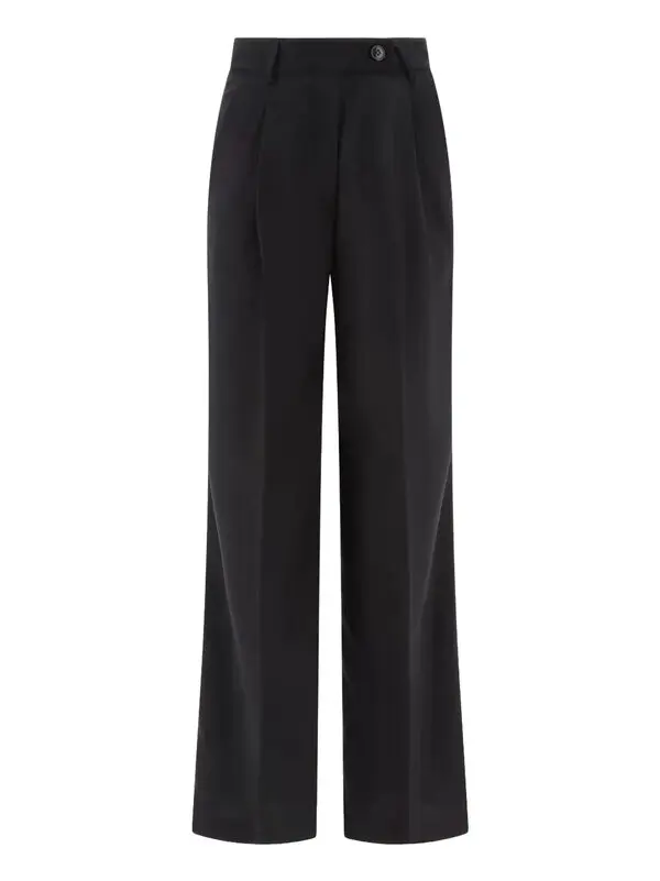 F.IT Pleated-front Trousers - Black