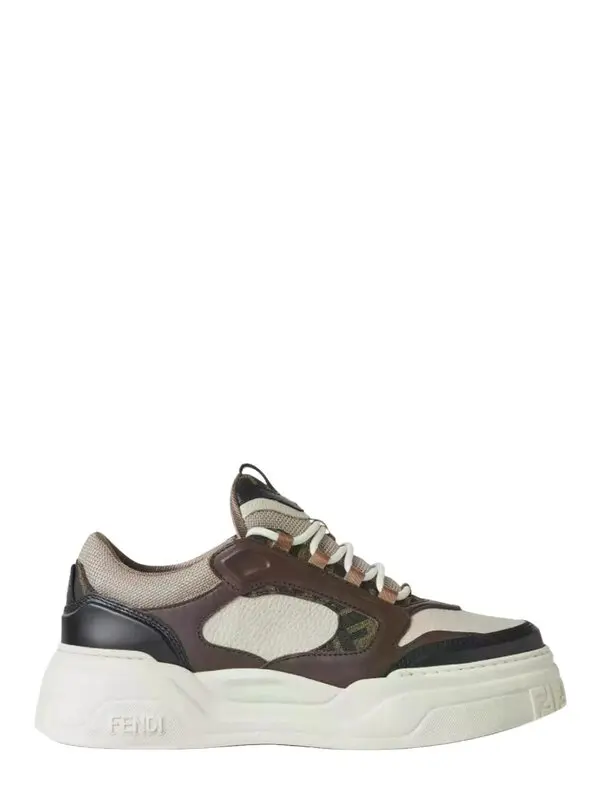 Fendi Force Ff-pattern Low-top Sneakers - Brown