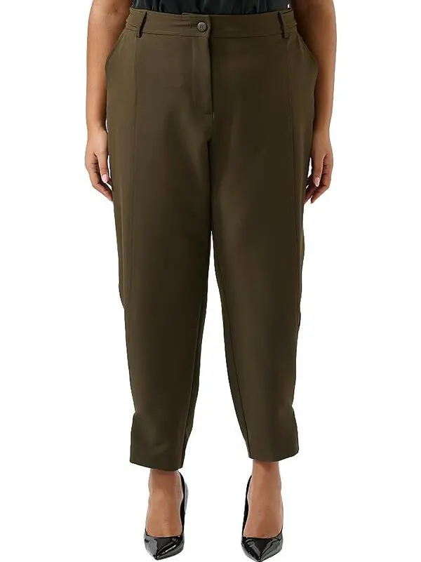 ESTELLE High Waisted Pants - Black Olive