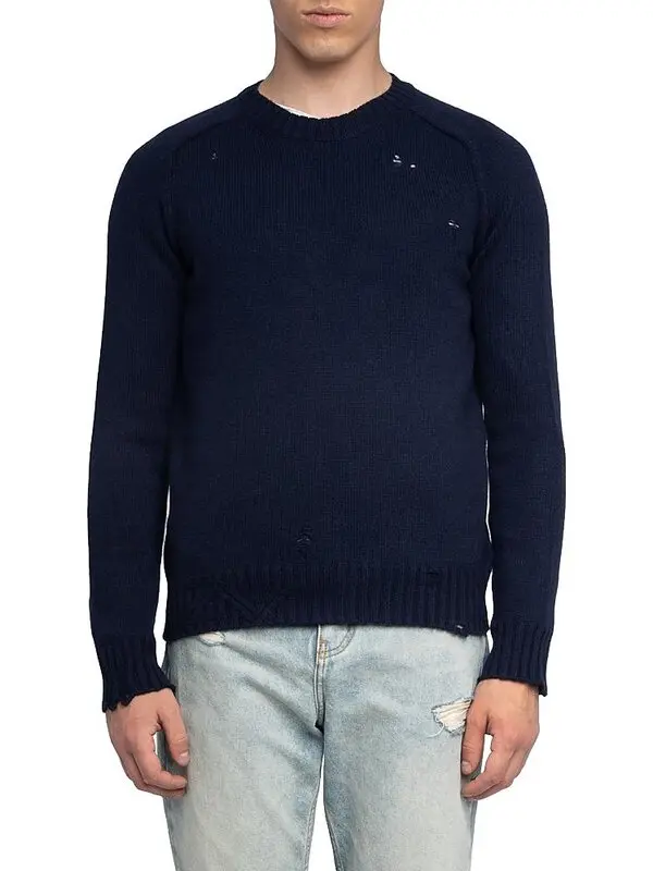 Zadig&Voltaire Jordan Lc Destroy Wool Blend Sweater - Encre