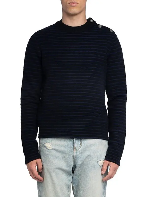 Zadig&Voltaire Striped Wool Blend Sweater - Black