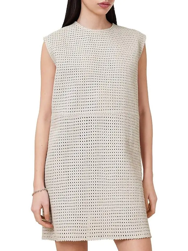 ALLSAINTS Nessa Lea Leather Mini Dress - Off White