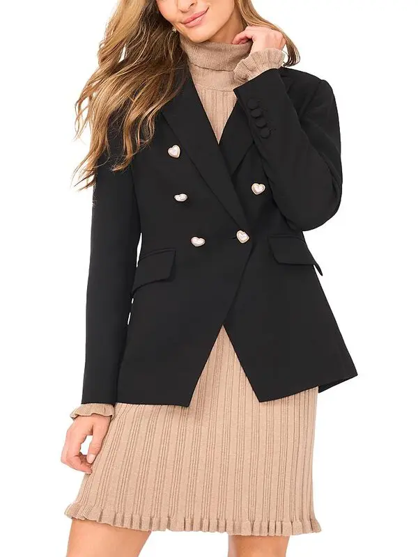 CECE DUPRAZ Double Breasted Blazer - Rich Black