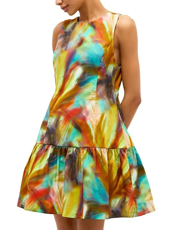 MARIE OLIVER Marilyn Printed Cotton Dress - Fauna