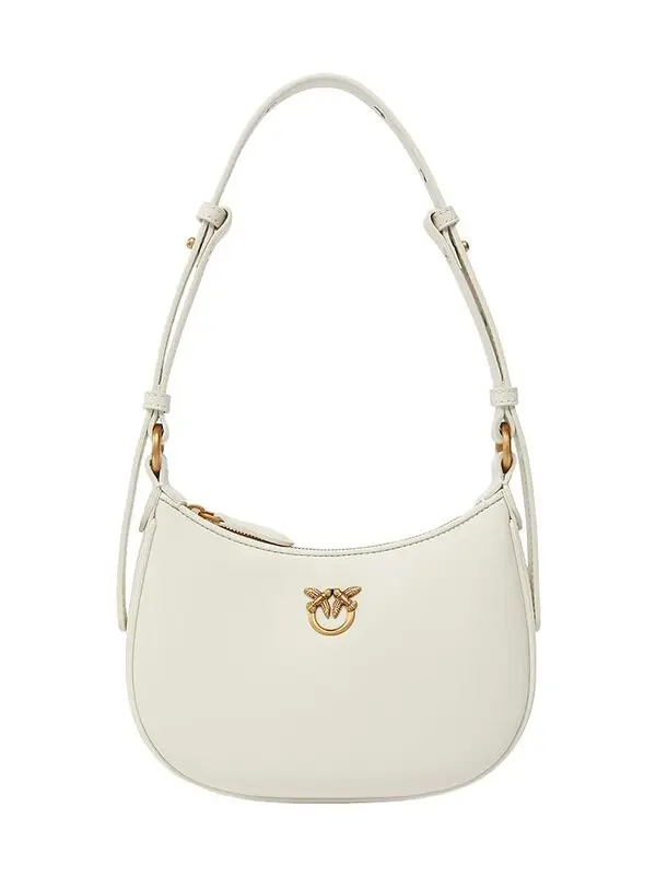 Pinko Half Moon Baby Shoulder Bag - White+white-antique Gold