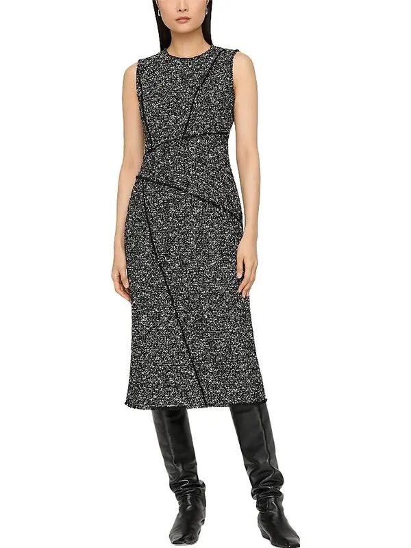 Lafayette 148 New York Fringed Sheath Dress - Black Multi