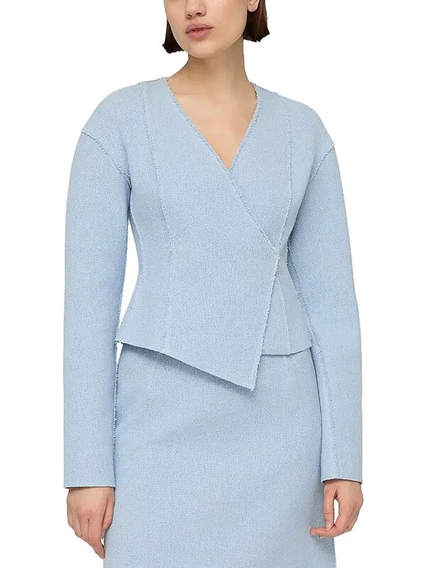 Lafayette 148 New York Double-breasted Asymmetric Jacket - Bluebell