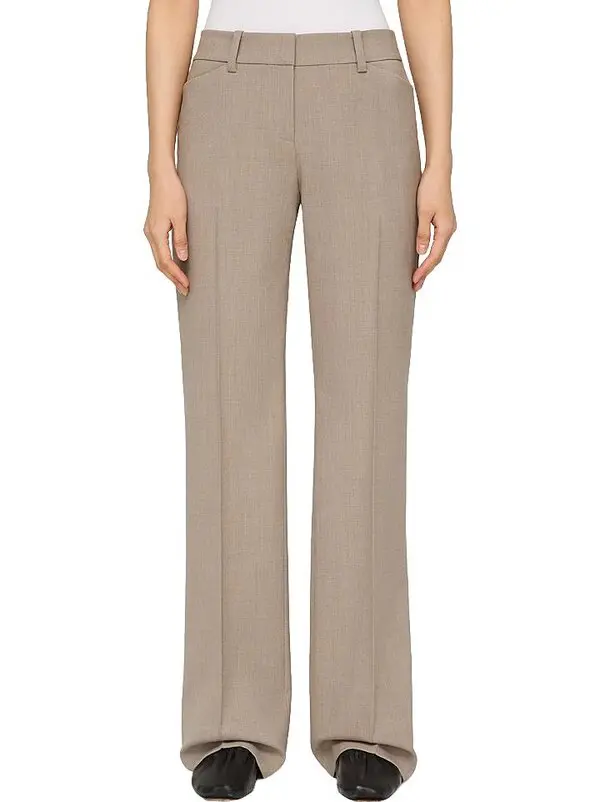 Lafayette 148 New York Reade Mid Rise Straight Leg Pants - Hickory Melange