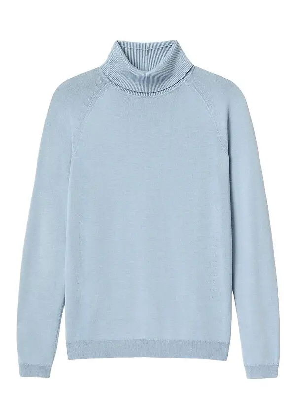 Lafayette 148 New York Raglan Sleeved Turtleneck Sweater - Bluebell
