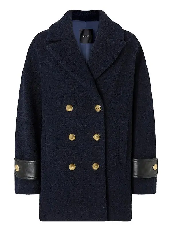 Pinko Double Breasted Coat - Total Eclipse Blue