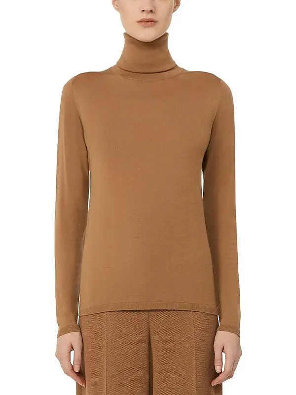 Max Mara Saluto Wool Turtleneck Sweater - Camel