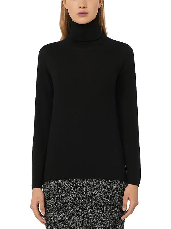 Max Mara Saluto Wool Turtleneck Sweater - Black