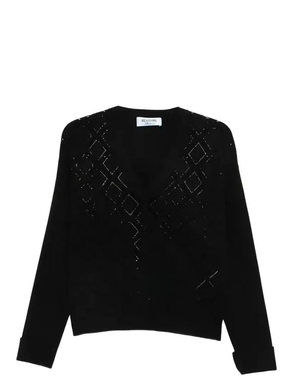 BLUGIRL Geometric-pattern Embellished Sweater - Black