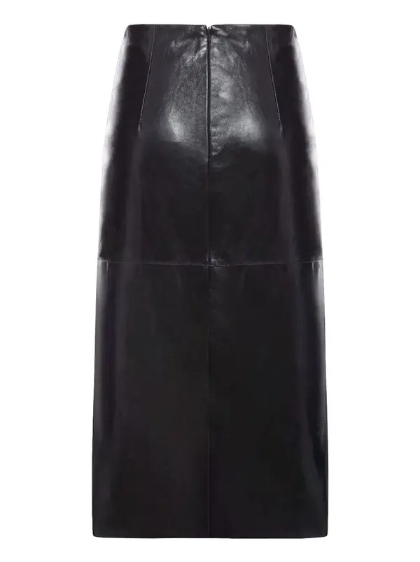 Sportmax Leather Panelled Skirt - Black