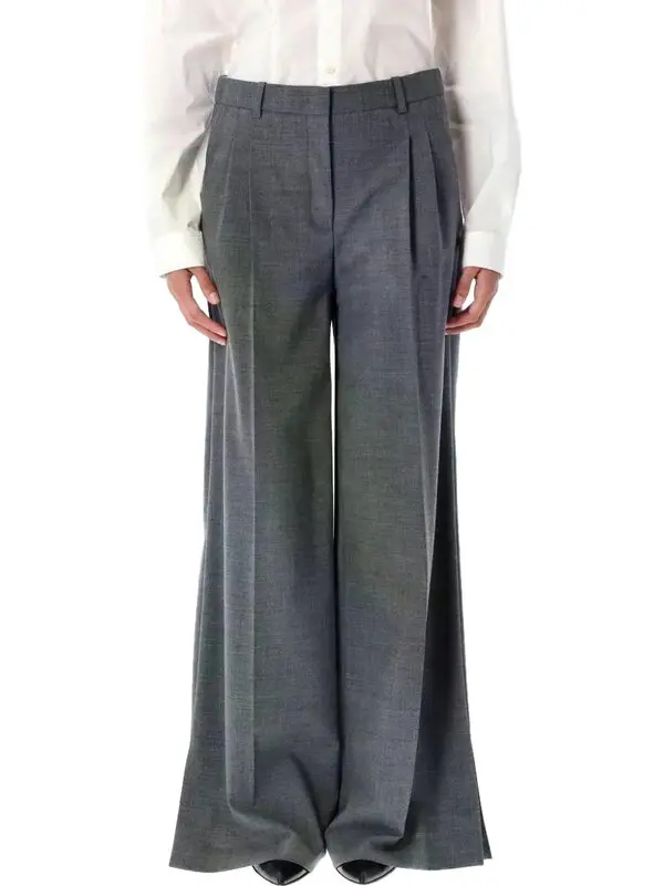 THE GARMENT Pleated High-waisted Trousers - Grey