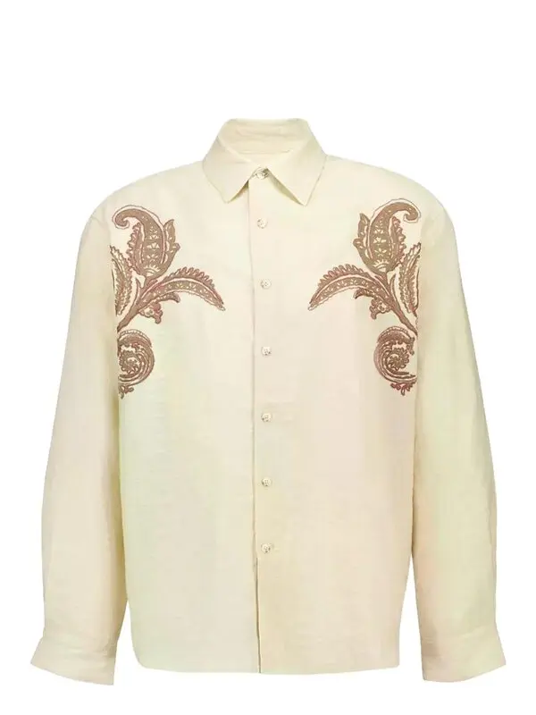 Commas Paisley-embroidered Long-sleeve Shirt - Neutrals
