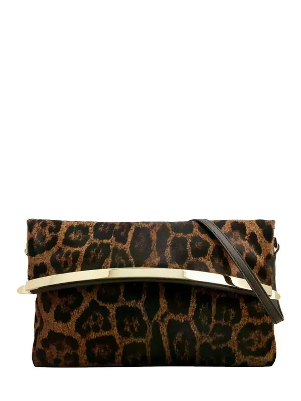 TOD'S Animal-print Clutch - Brown