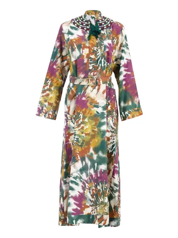 PAULA Tie-dye Belted Robe - Pink