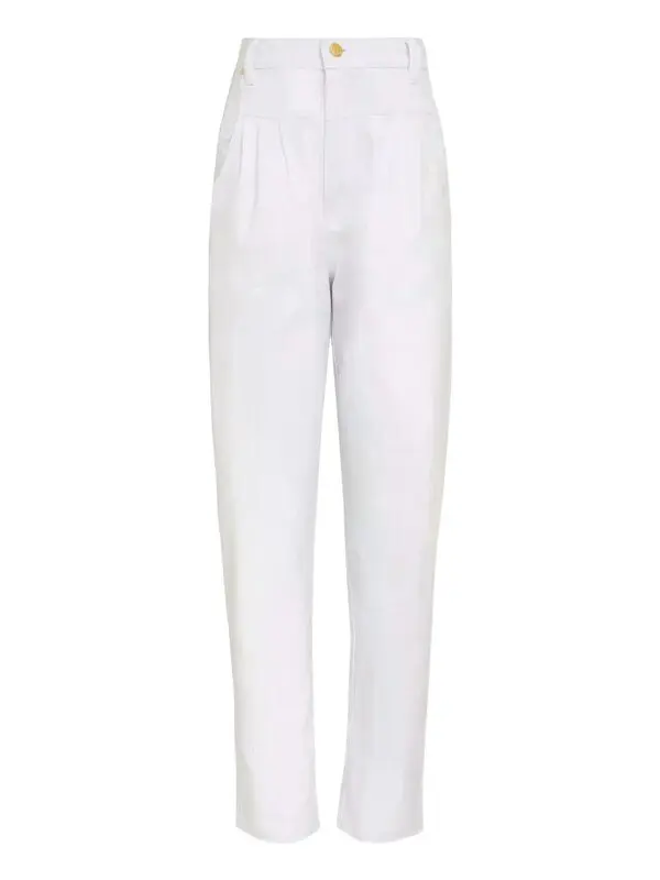 AMAPO Pleated Straight-leg Trousers - White
