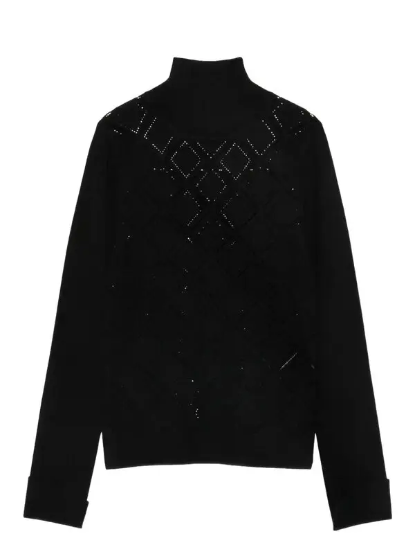 BLUGIRL Geometric-pattern High-neck Sweater - Black