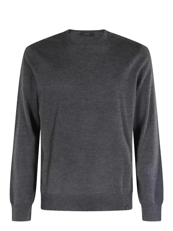 FAY Round-neck Sweater - Grey