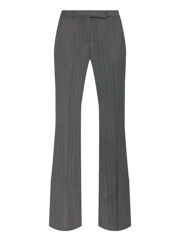 Alexander McQueen Pinstripe Flared Trousers - Grey