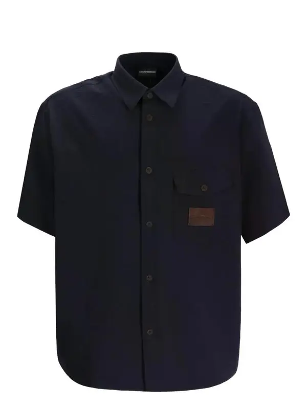 Emporio Armani Patch-pocket Short-sleeve Shirt - Black
