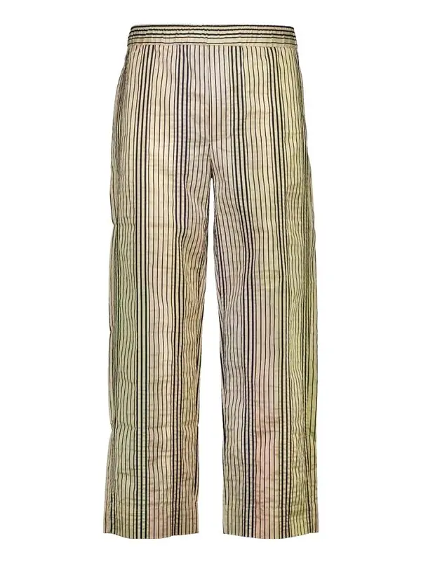 Commas Striped Elasticated-waist Trousers - Neutrals