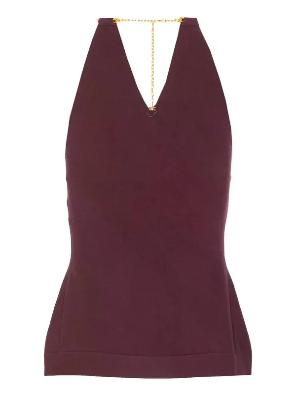 Elisabetta Franchi Chain-neckline Sleeveless Top - Red