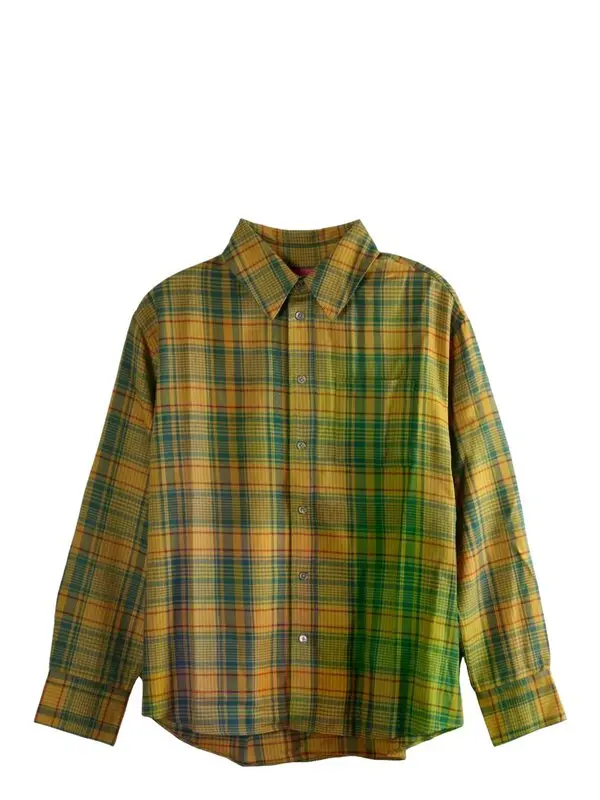 THE ELDER STATESMAN Plaid-print Long-sleeve Shirt - Yellow