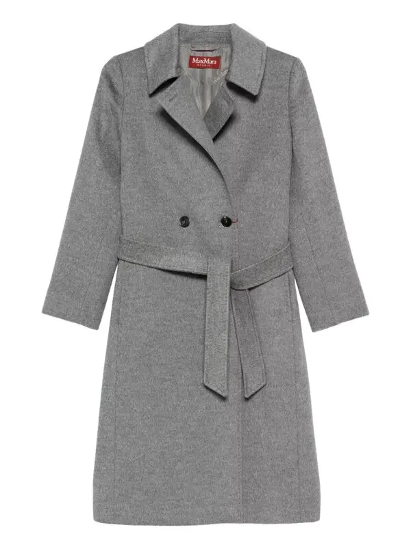 Max Mara Belted Double-breasted Coat - Grey