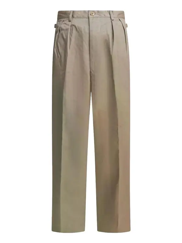 Kapital Pleated Straight-leg Trousers - Neutrals