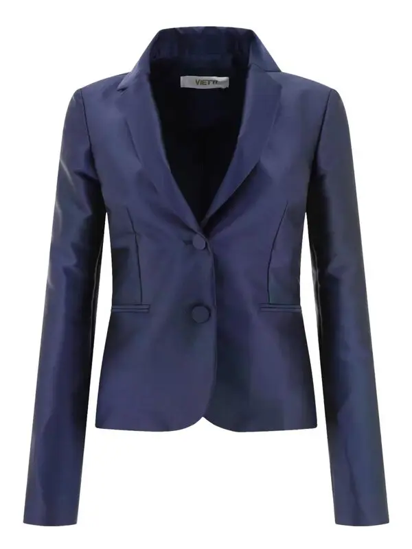 F.IT Satin Single-breasted Blazer - Blue