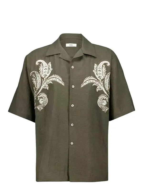Commas Paisley-embroidered Shirt - Green