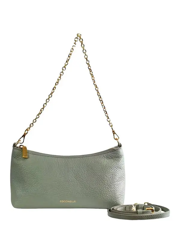 COCCINELLE Leather Shoulder Bag With Chain Strap - Green