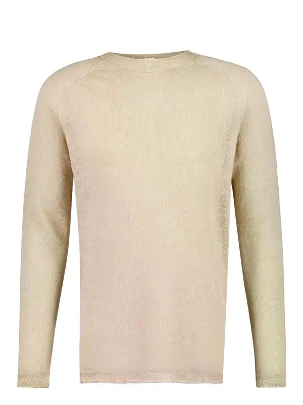120% Lino Raglan-sleeve Crew-neck Sweater - Neutrals