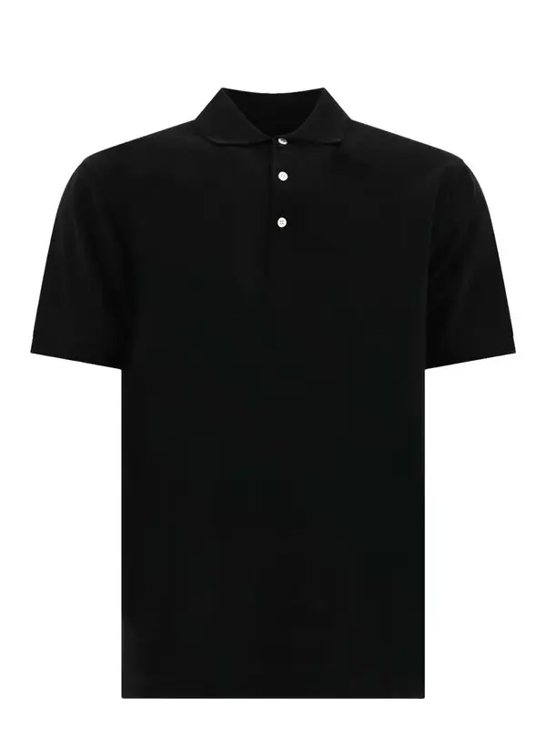 BEAMS Short-sleeve Cotton Polo Shirt - Black