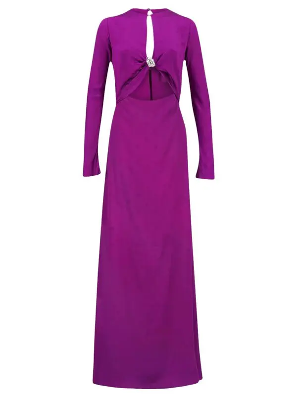 Johanna Ortiz Silk Jacquard Maxi Dress - Purple