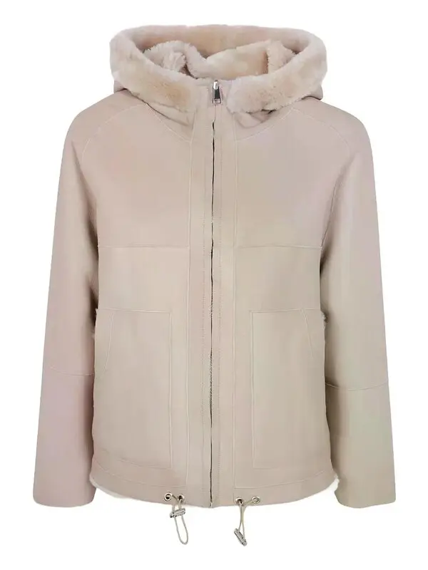 BLANCHA Hooded Shearling Jacket - Neutrals