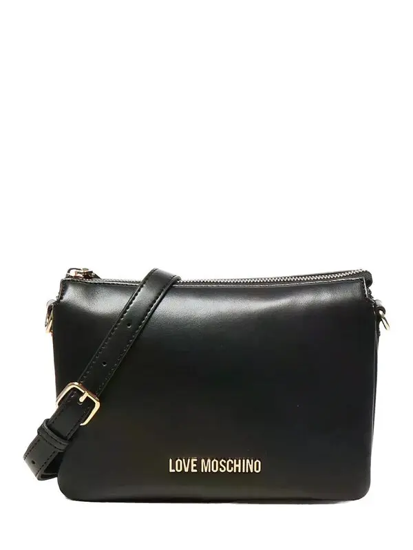 Moschino Logo-plaque Zip-fastening Shoulder Bag - Black