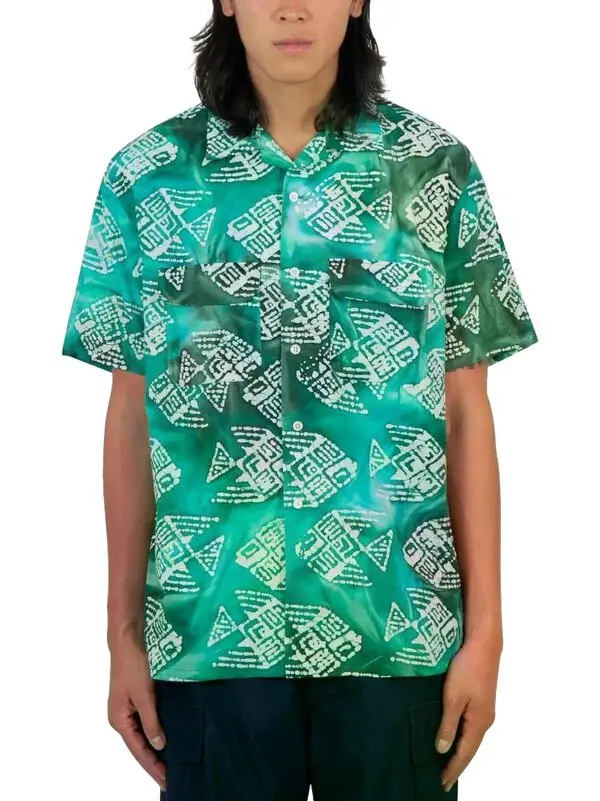 BEAMS Patterned Cotton Shirt - Green