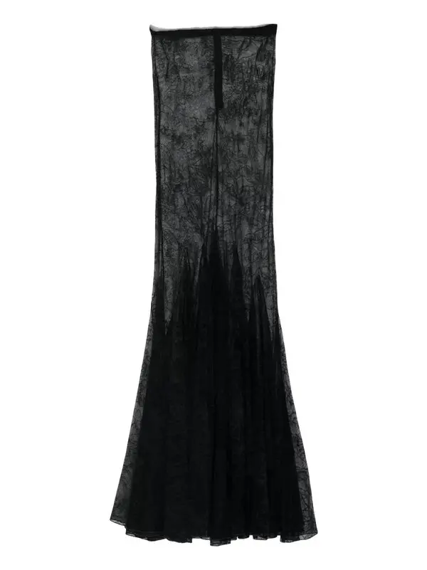 David Koma Semi-sheer Flared Skirt - Black