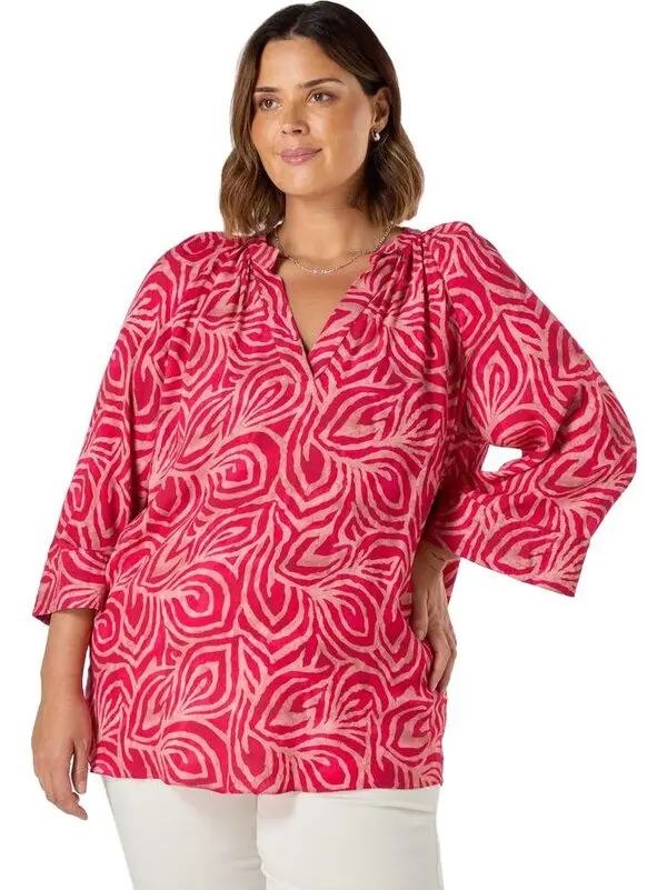 LIVE UNLIMITED Printed Blouse - Pink
