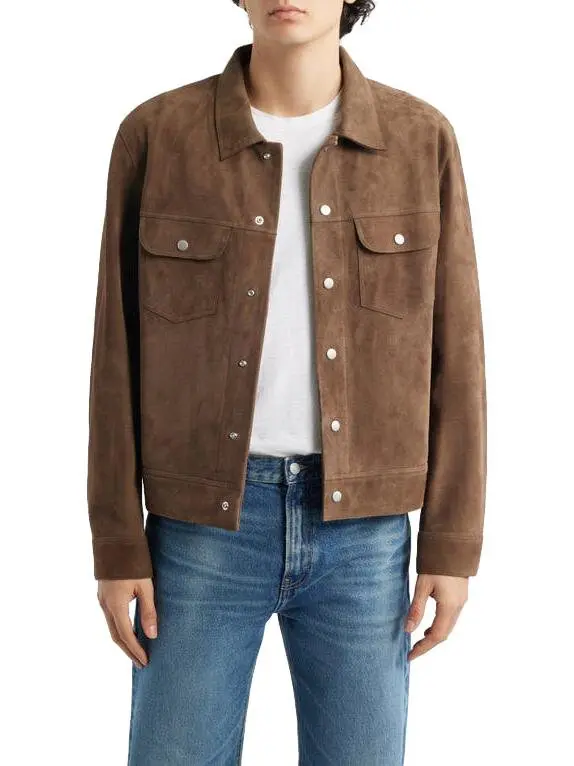 FRAME Suede Trucker Jacket - Mocha
